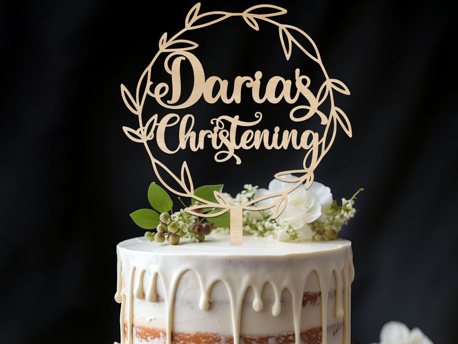 Christening Cake Topper with Butterfly - PGFactory.ie