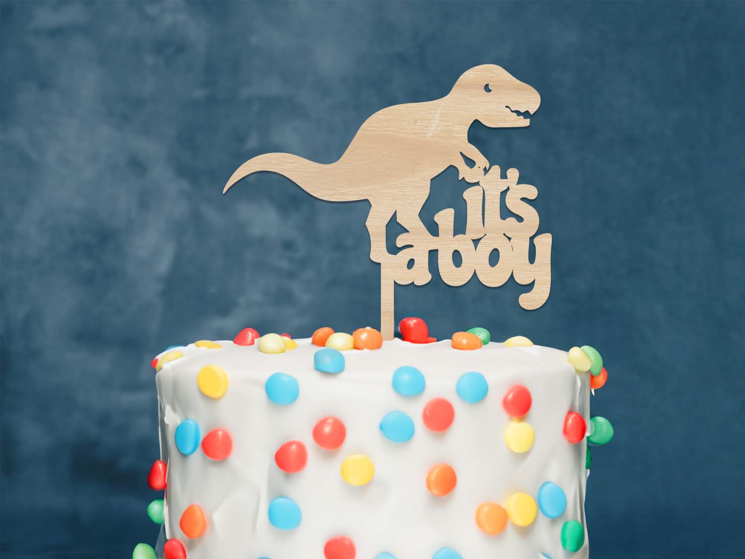 It's a boy cake topper with dinosaur, Baby Reveal Cake Topper ...