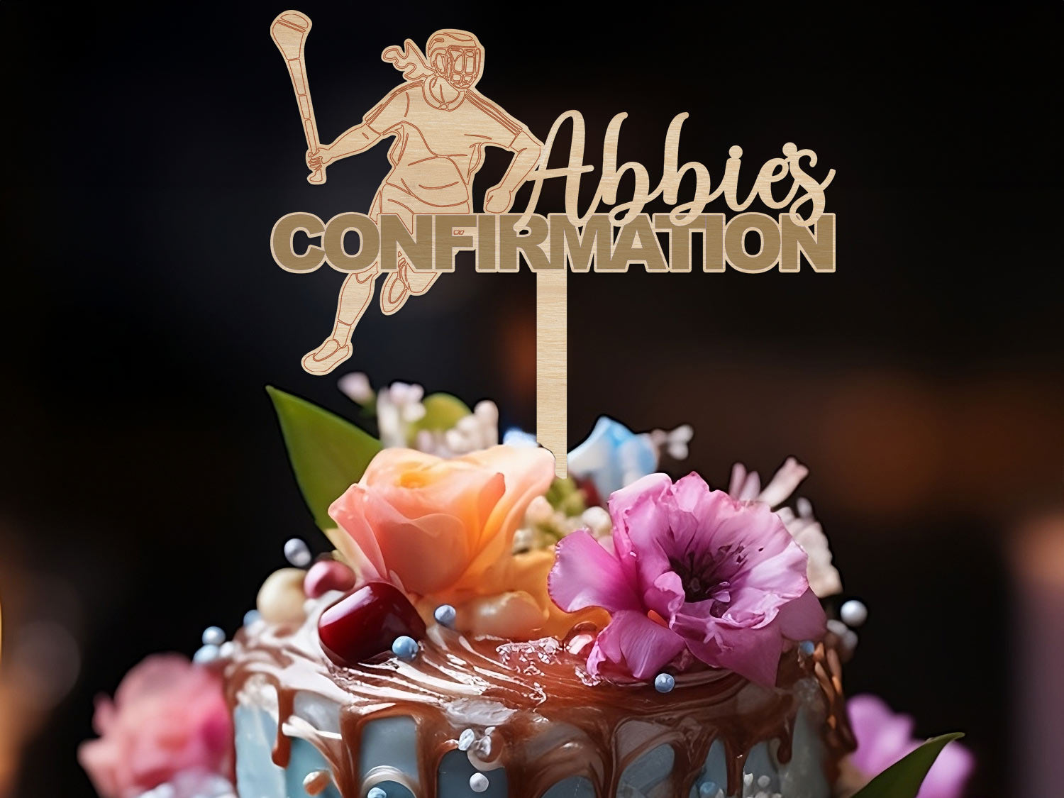 Personalised Camogie Confirmation Cake Topper- PGFactory.ie