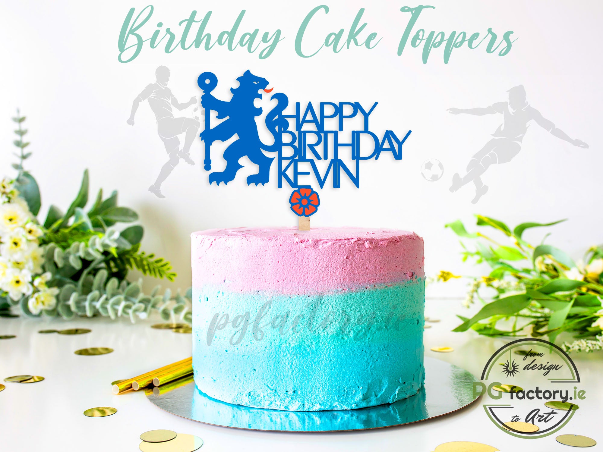 Chelsea Football Fan - Personalised Cake Topper – PGFactory.ie