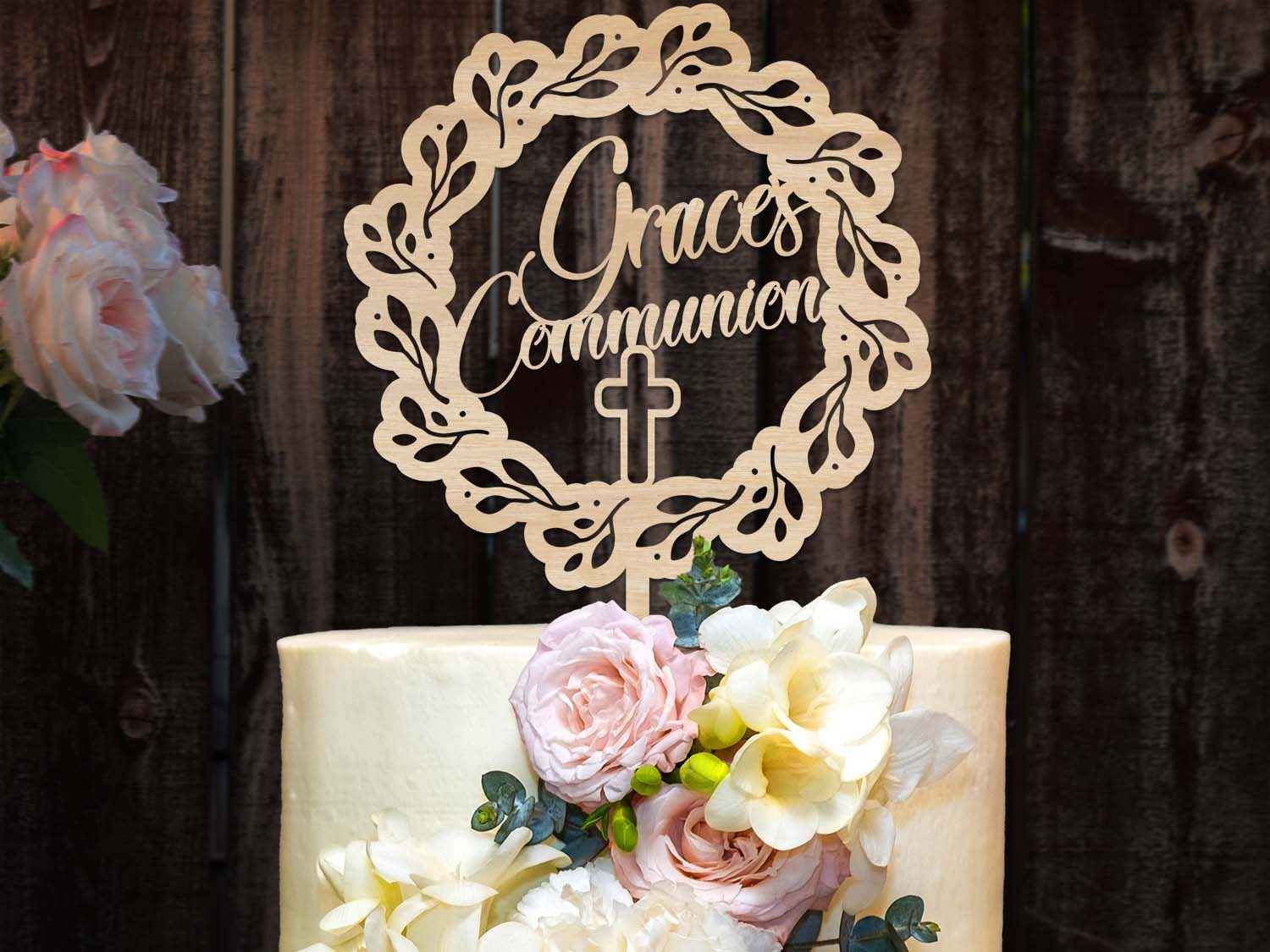 Communion Custom Name Cake Topper - PGFactory.ie