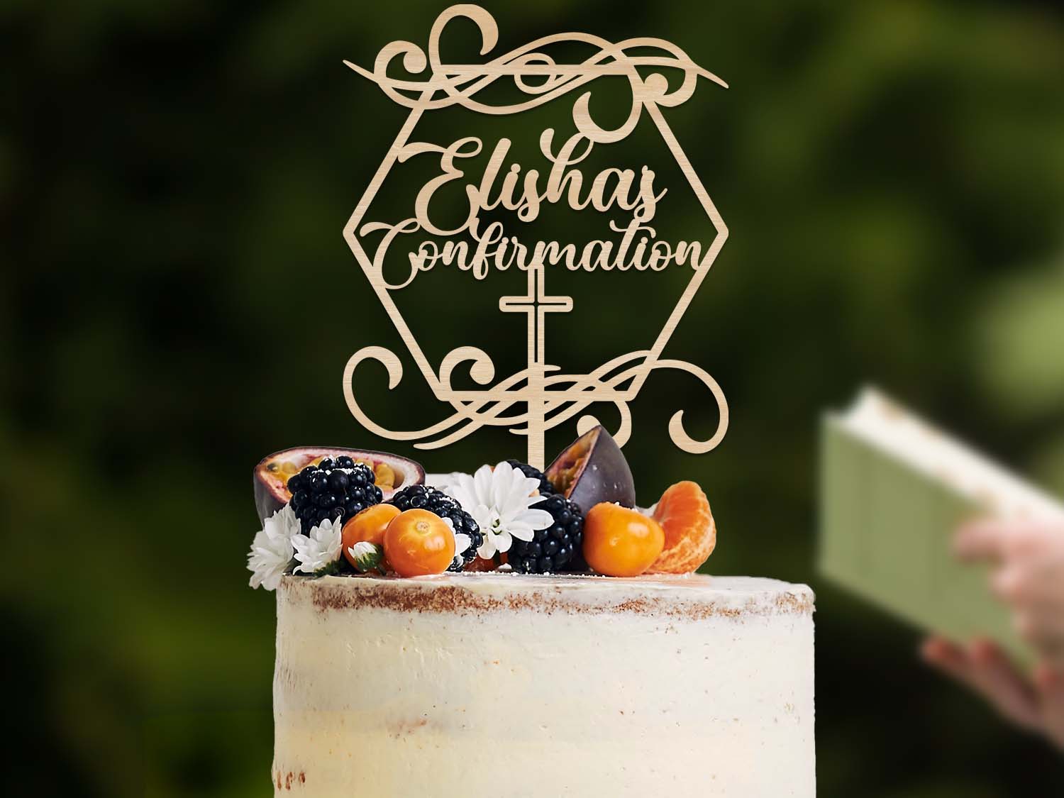 Confirmation Cake Sign, Personalised with name – PGFactory.ie