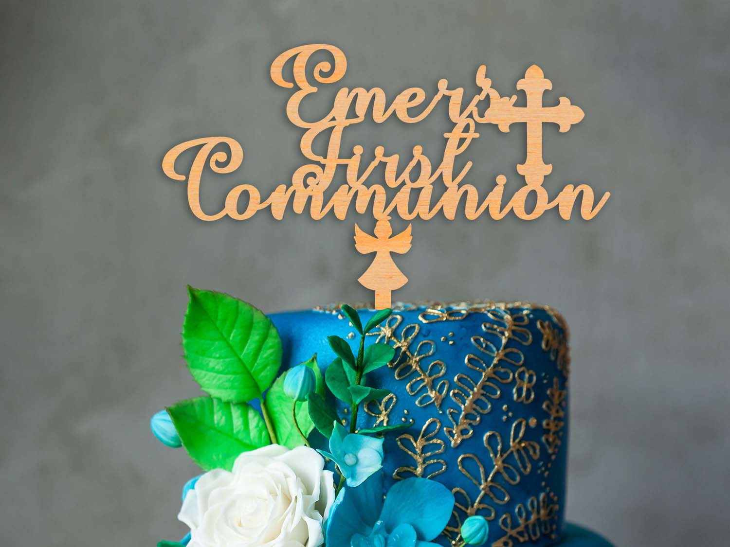 Personalised First Communion Wooden Cake Topper – PGFactory.ie