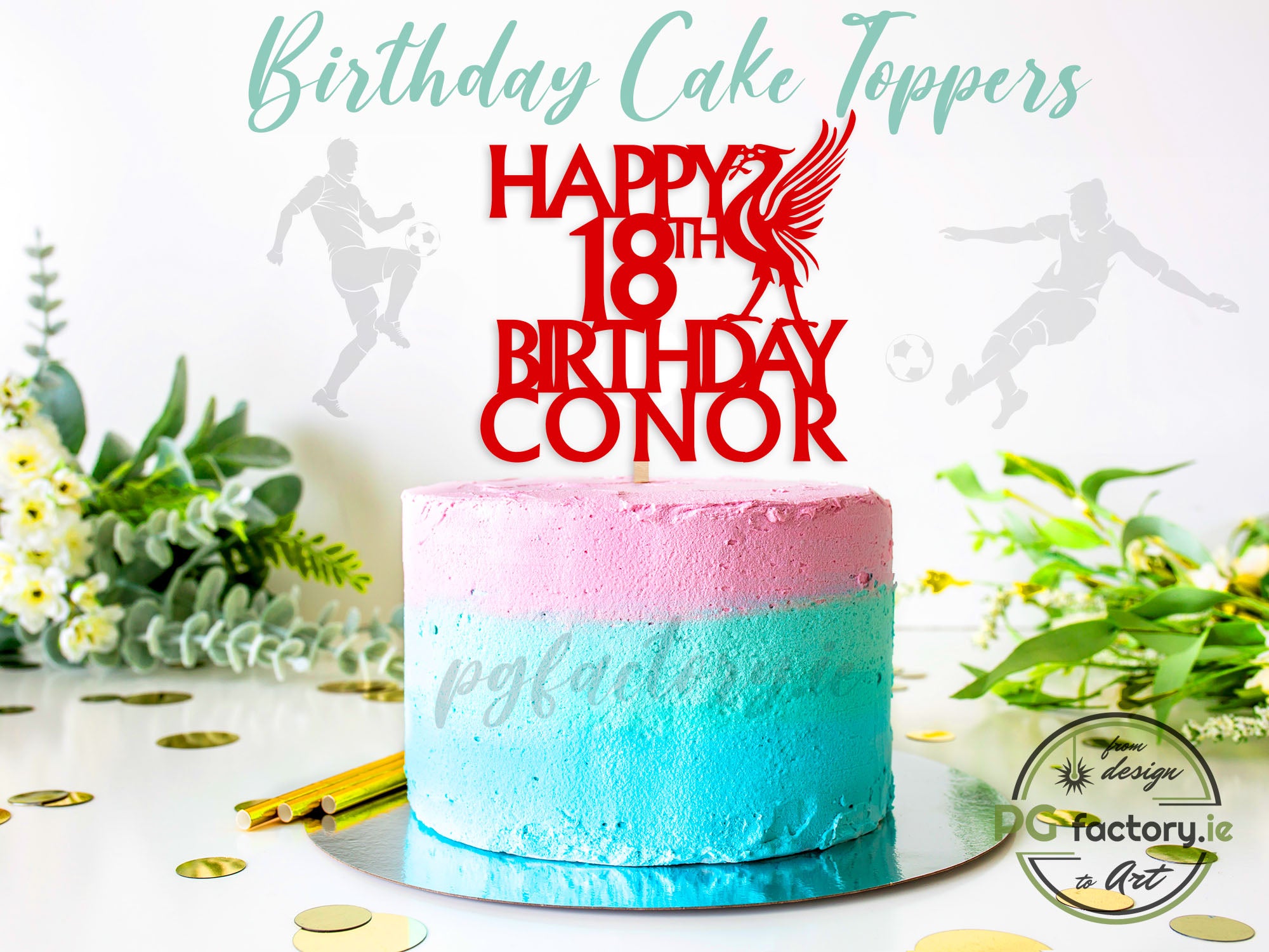 Liverpool Football Fan - Personalised Cake Topper – PGFactory.ie