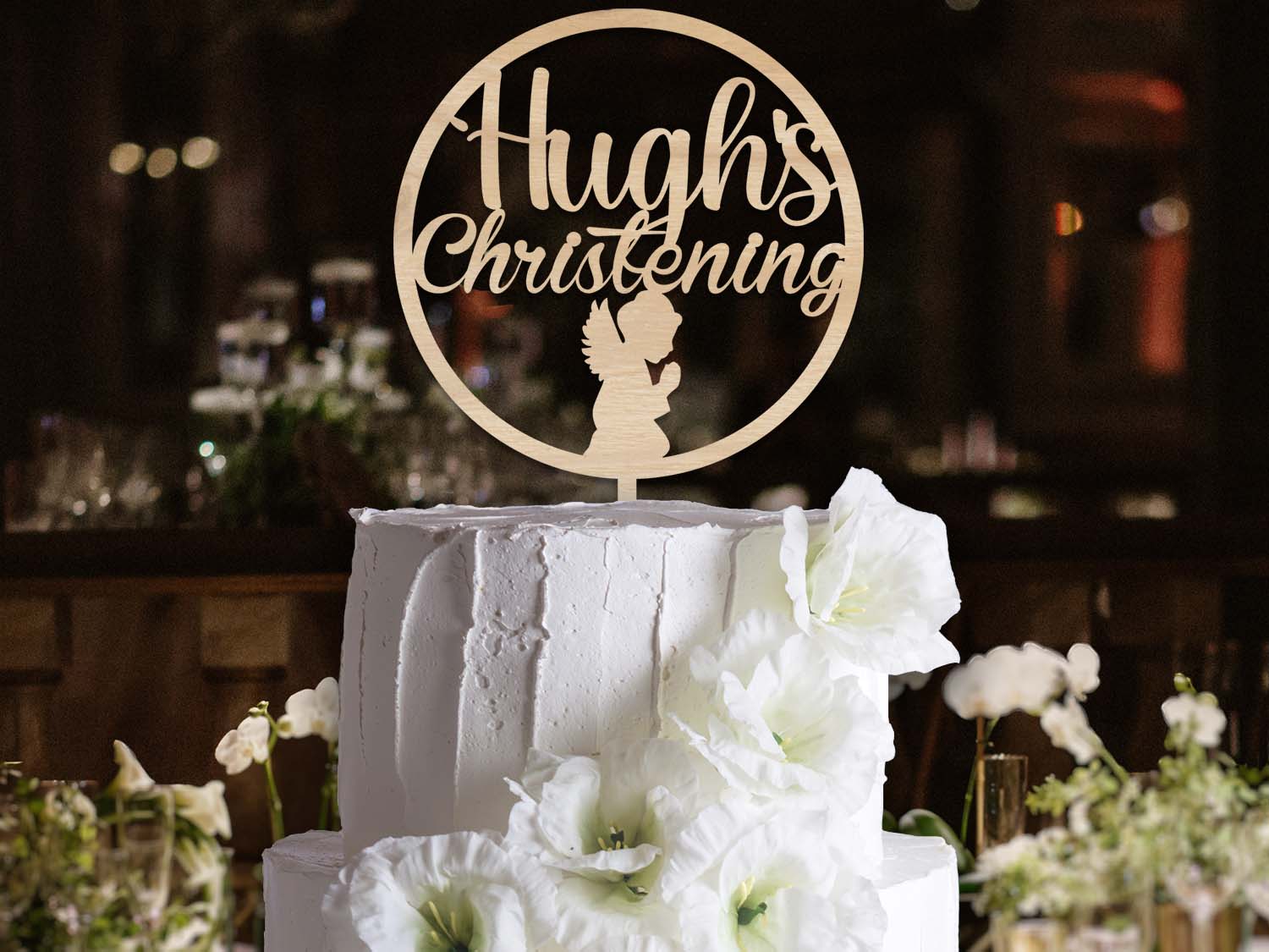 Praying Angel Christening Wooden Cake Topper – PGFactory.ie