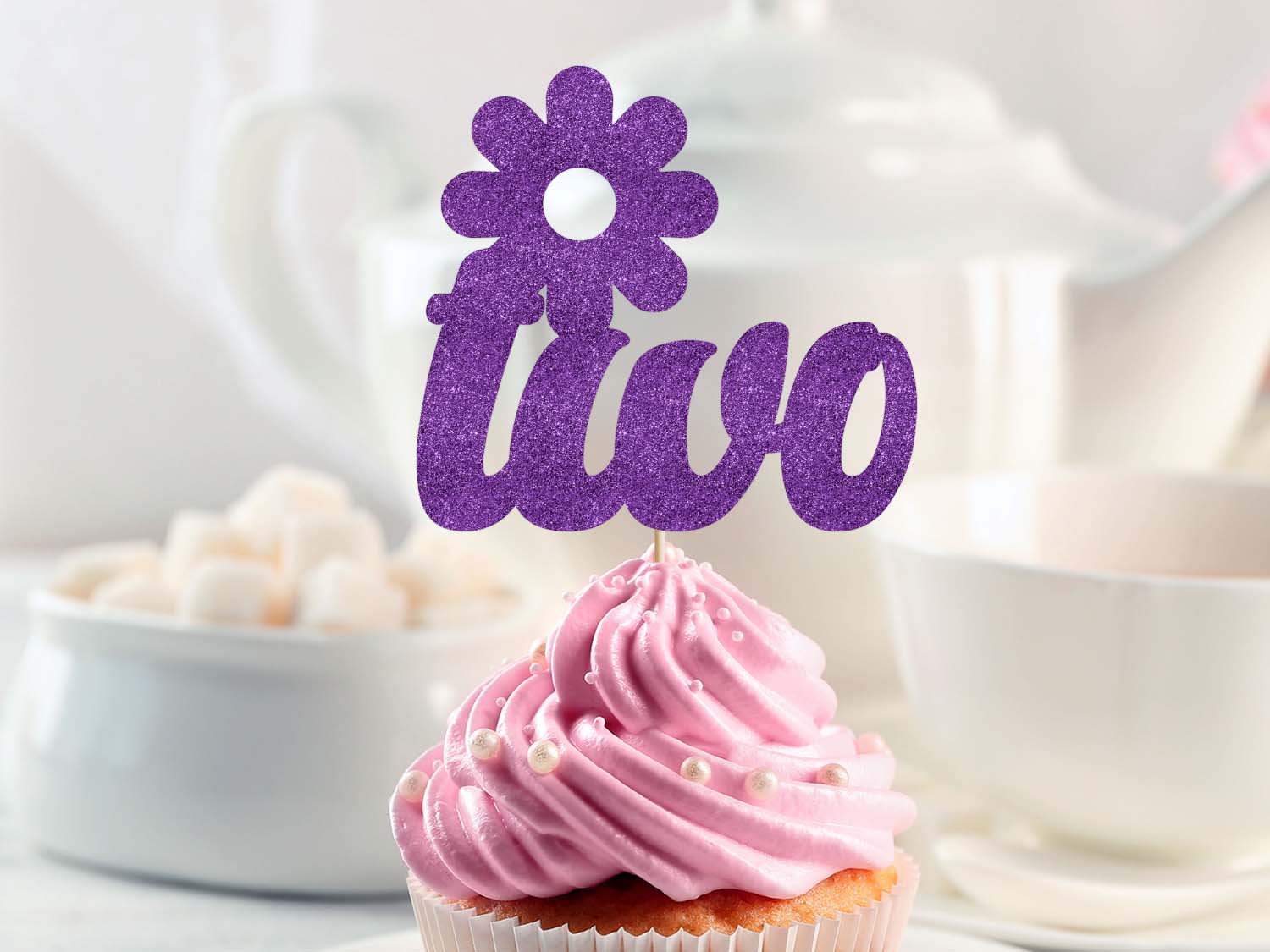 Two Girly Cupcake Toppers. 12 pieces. Party Decoration – PGFactory.ie